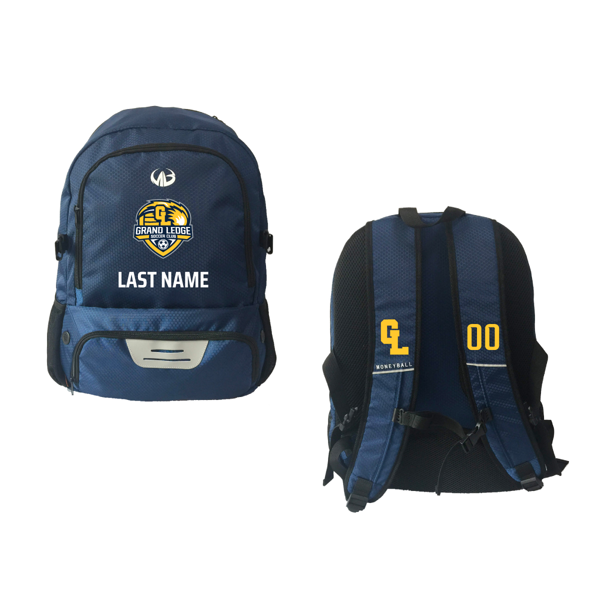Grand Ledge SC - Backpack (Custom Name & Number) - Moneyball Sportswear