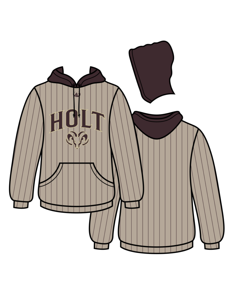 Holt Jr Rams Baseball - Pinstripe Custom Hoodies - Moneyball Sportswear